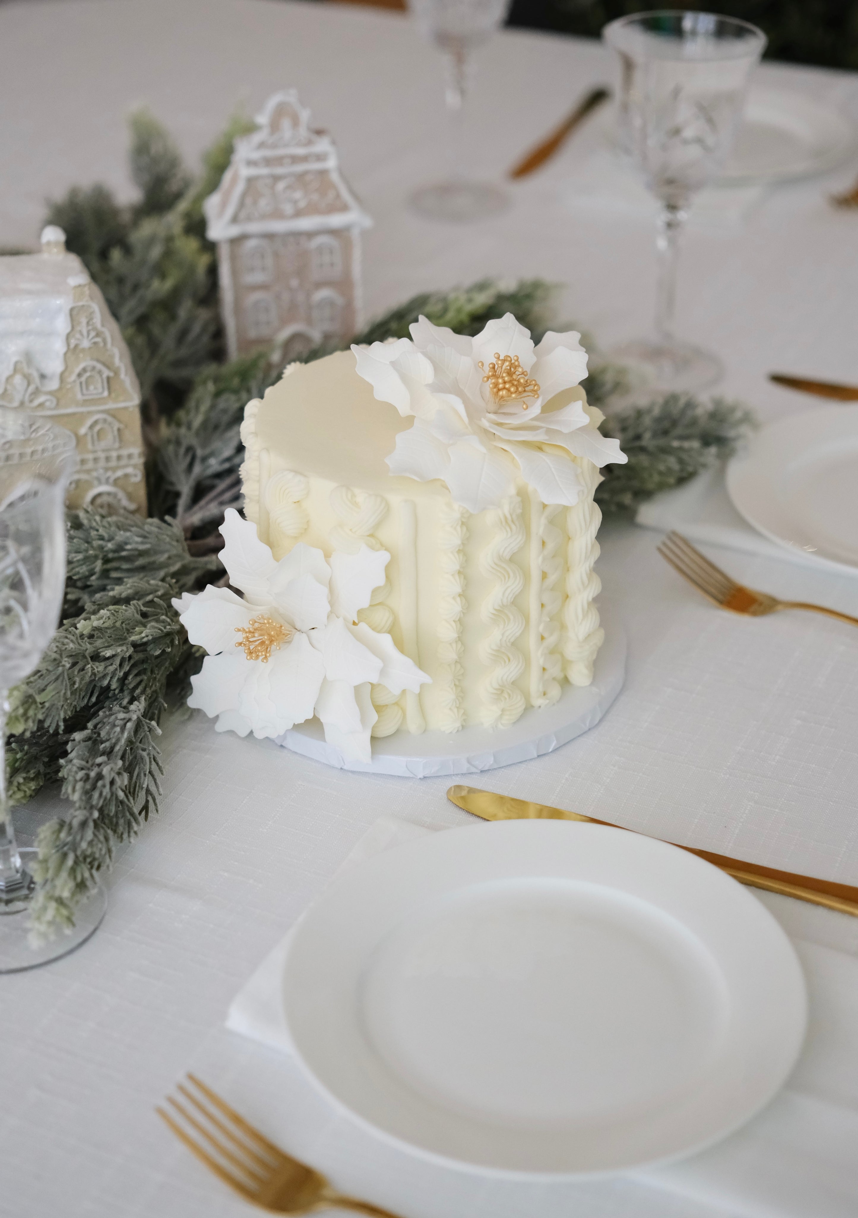 Snow Angel | White Poinsettia Cake Topper – Cake Muse®